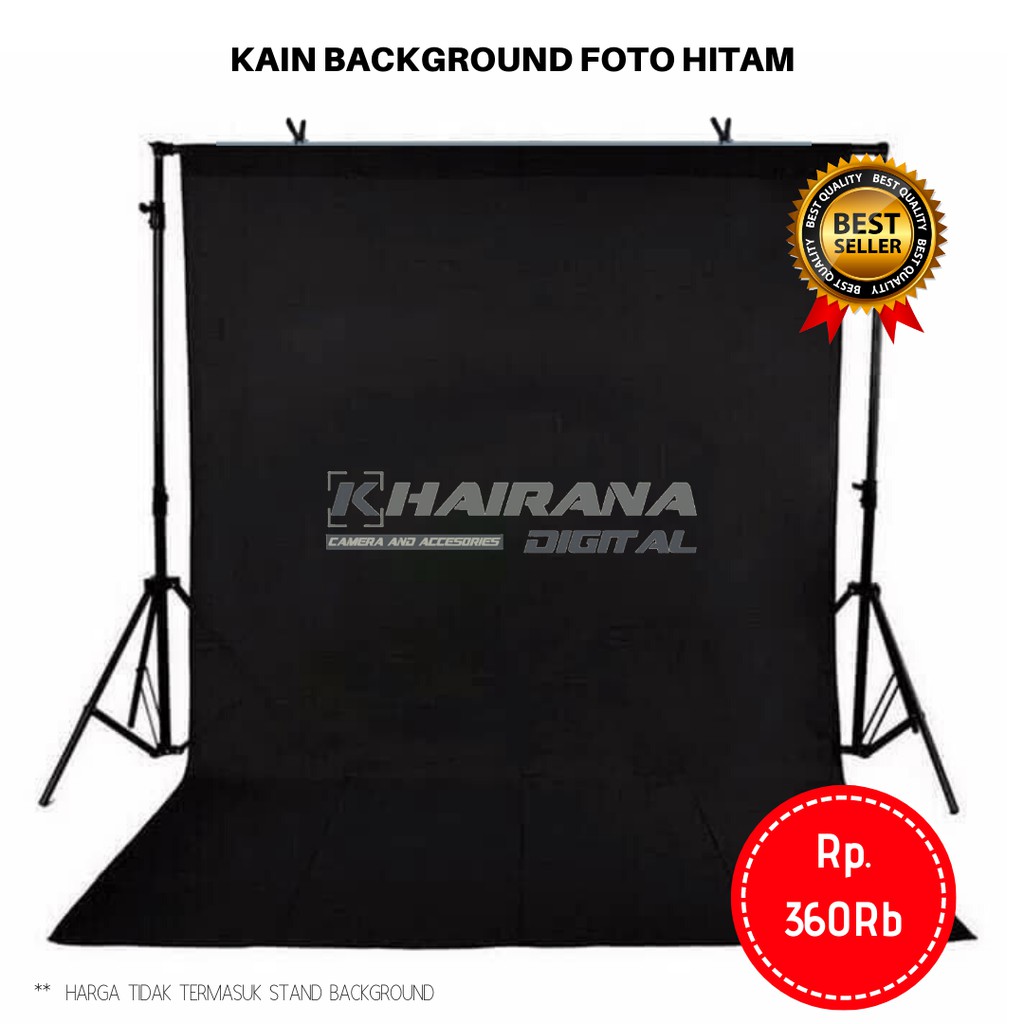 Jual Kain Background Backdrop Latar Layar Foto Studio -Hitam- 6meter ...