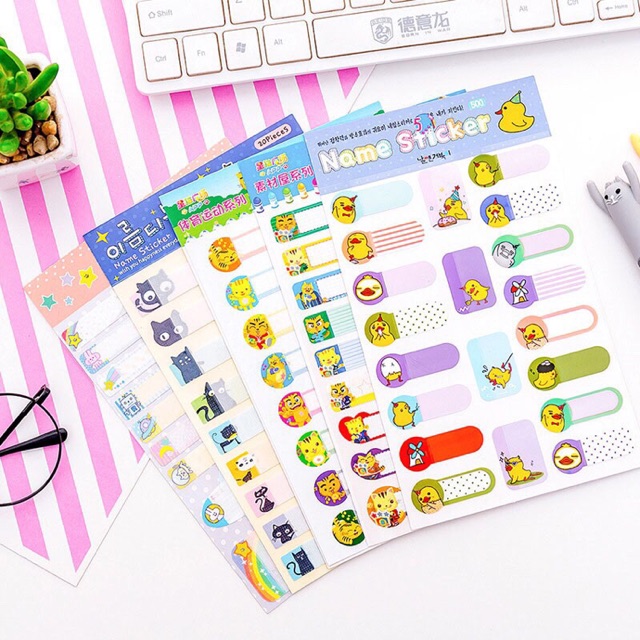 Jual READY Sticker nama label nama sticky notes import anti air ulang ...