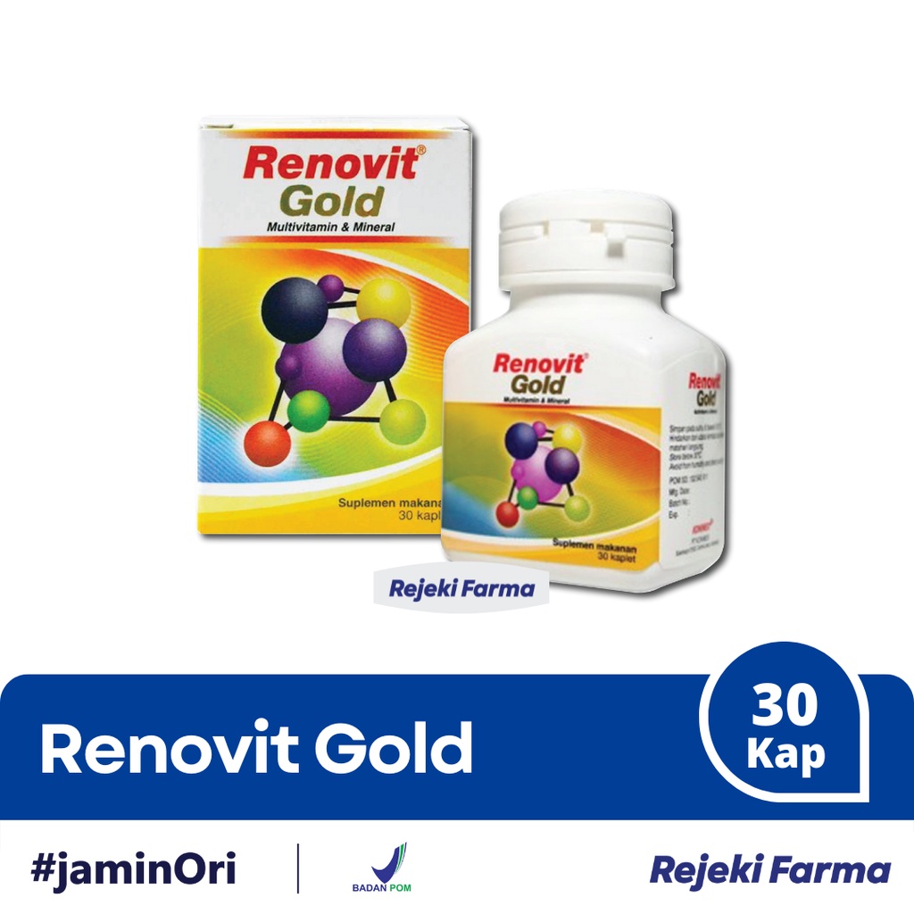 Jual Renovit Gold isi 30 Butir - Suplemen Multivitamin Menjaga Imun ...