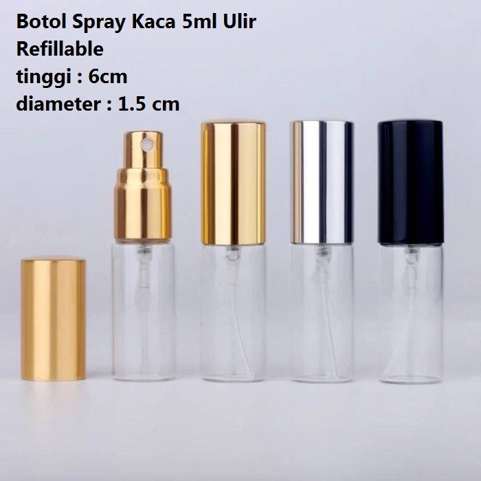Jual Botol Spray 5ml kaca Metal Botol Vial Decant Stik Pen Parfum Isi ...