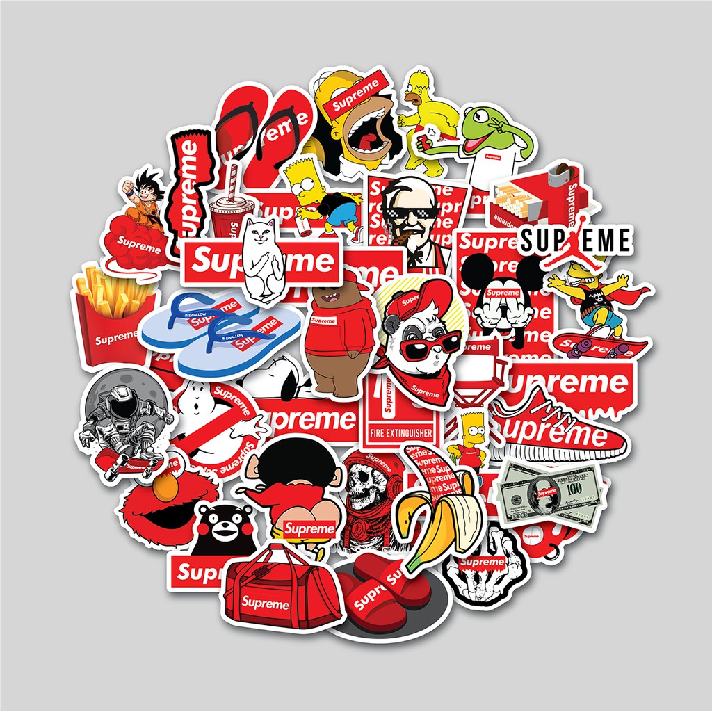 Jual STICKER PACK SUPREME | STICKER TUMBLR LAPTOP | STIKER KOPER HELM ...