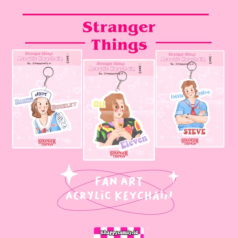 Jual Stranger Things acrylic keychain || acrylic keyring || keycharm ...