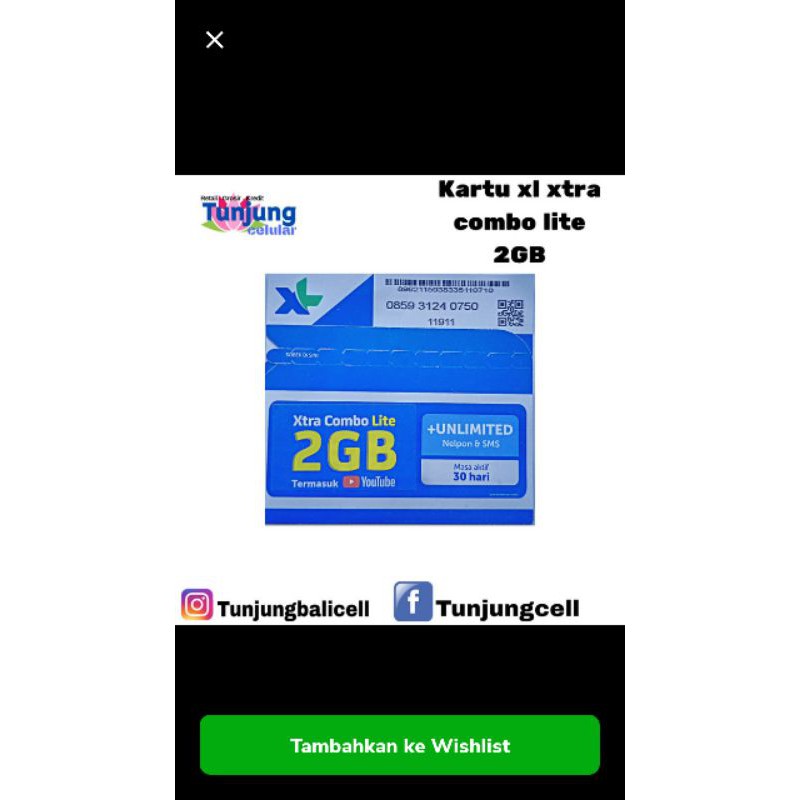 Jual kartu perdana xl xtra combo lite 2gb | Shopee Indonesia