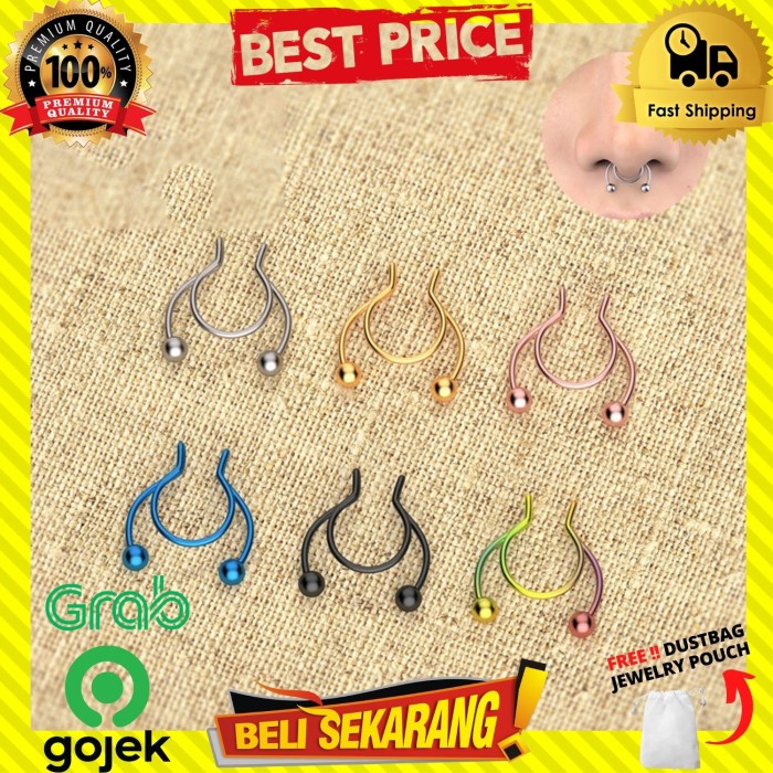 Jual ANTING TINDIK HIDUNG BENTUK U NON PIERCING PRIA WANITA TITANIUM ...
