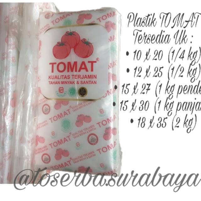 Jual Plastik PE Tomat Kiloan Tahan Panas Aneka Ukuran Indonesia|Shopee ...