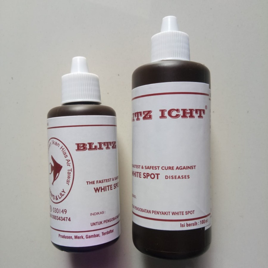 Jual BLITZ ICHT Obat Ikan White Spot Jamur obat ikan hias botol putih ...