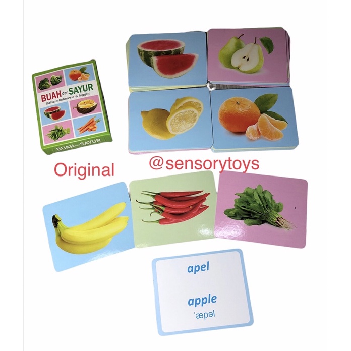 Jual Flash card buah dan sayur kartu pintar Indonesia|Shopee Indonesia