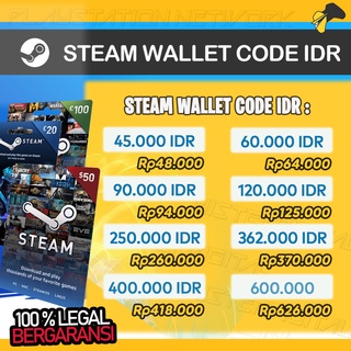 Jual [PROMO] STEAM WALLET KODE IDR RUPIAH 45K 60K 90K 120K 250K 400K ...