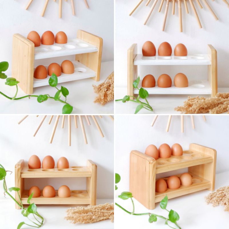 Jual Rak Keranjang Telur minimalis kayu jati belanda (Egg Box ...