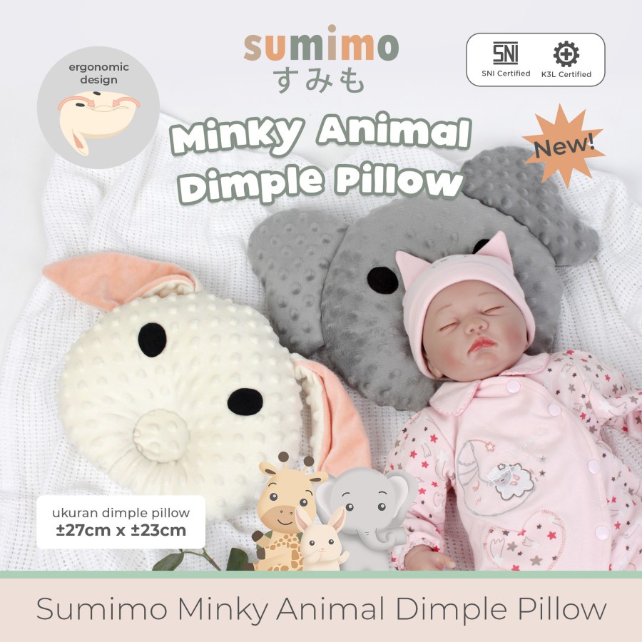 Jual Sumimo Minky Animal Dimple Pillow Bantal Peang Bayi Peyang Bahan ...