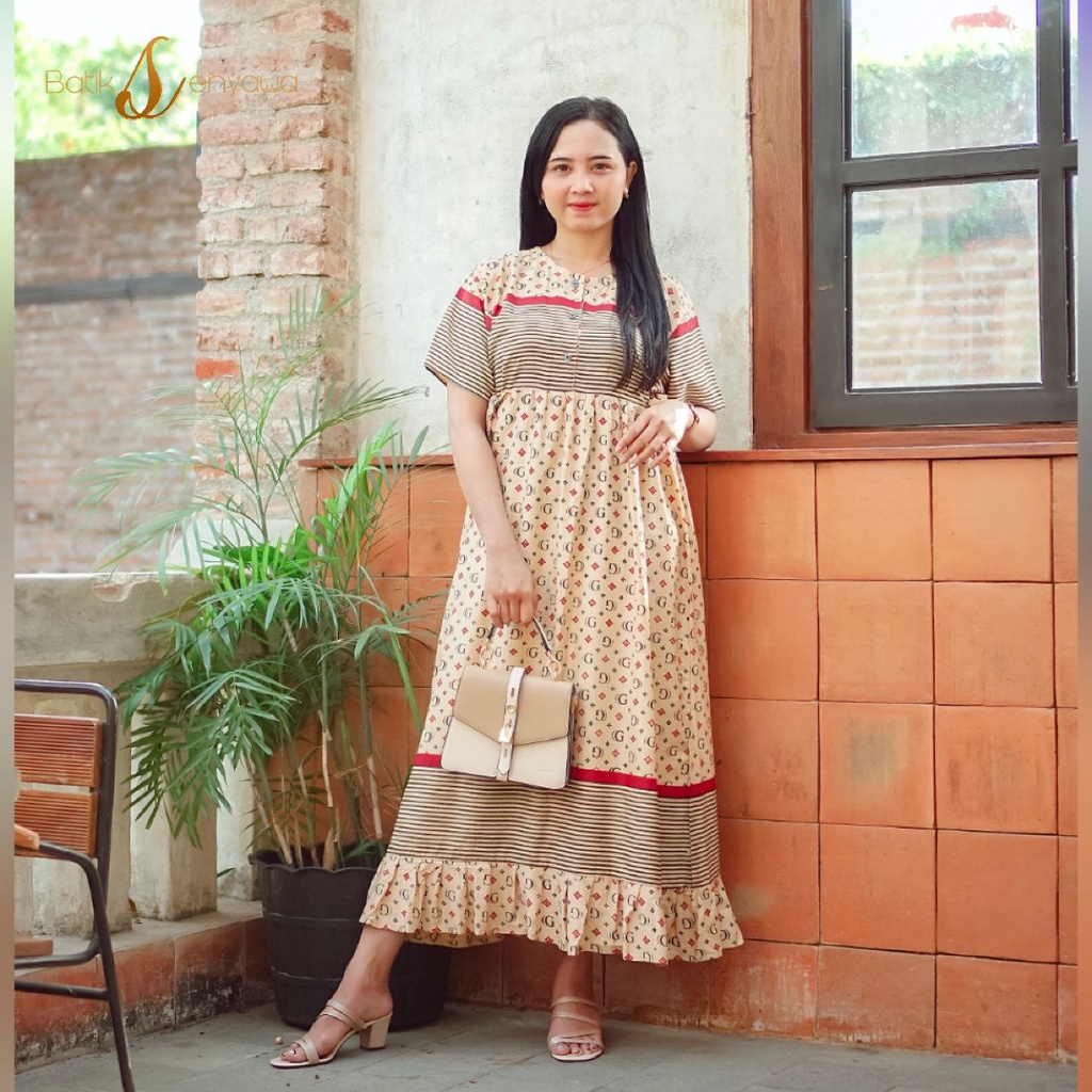 Jual Baju Daster Kekinian Rayon Manohara Ruffle Midi Chibi Lengan ...