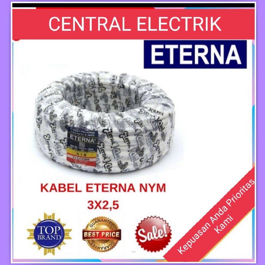 Jual KABEL ETERNA NYM 3X2,5 / KABEL LISTRIK ETERNA NYM 3X2,5 FULL 50 M Indonesia|Shopee Indonesia