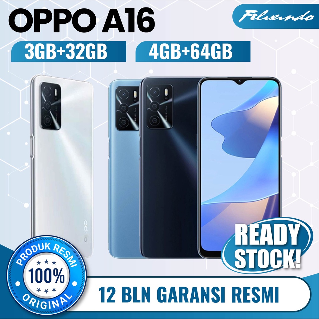 Jual Oppo A16 3 4 32 64 3/32 4/64 GB RAM 3 4 ROM 32 64 3GB 32GB 4GB ...