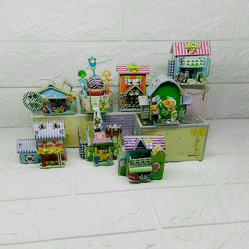Jual mainan puzzle 3D miniatur puzzle 3D seri rumah istana castle ...