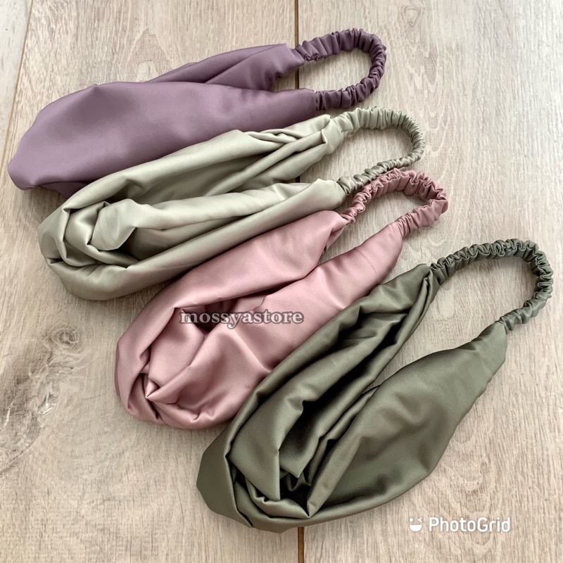 Jual HEADBAND KARET Saten Silk/ Headband Bando Silk Armany Original ...