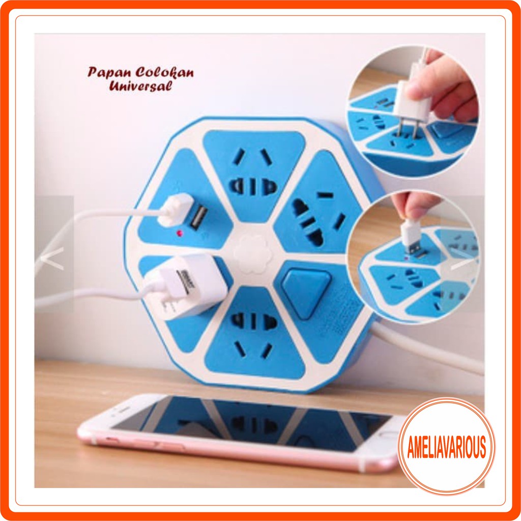 Jual Kabel Rol Listrik Colokan Universal Multifungsi USB Cocok Untuk ...