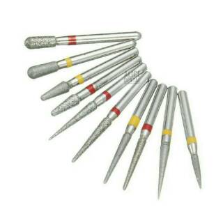 Jual Alice dental bur set diamond high speed burs gigi merah kuning ...