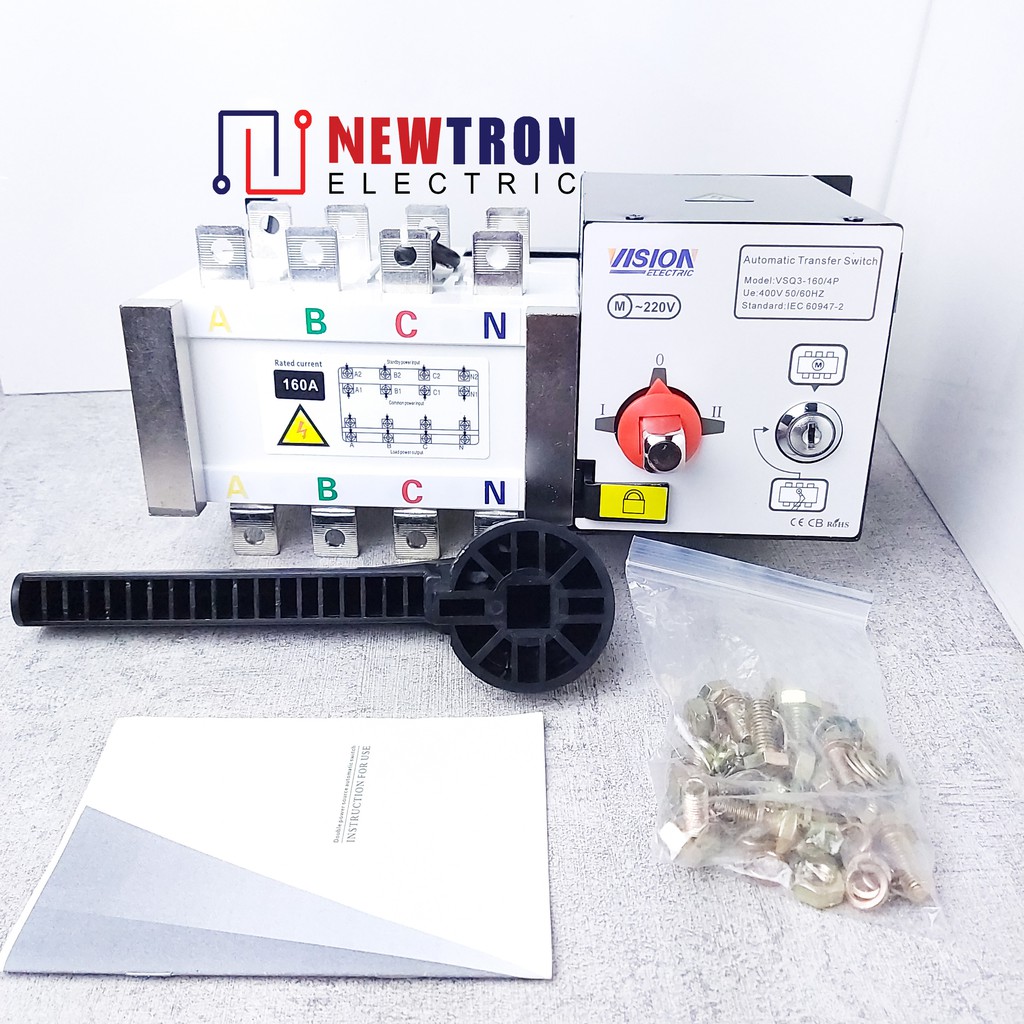 Jual COS Motorized ATS 160A 4P ATSE Vision VSQ3-160 untuk panel ATS ...