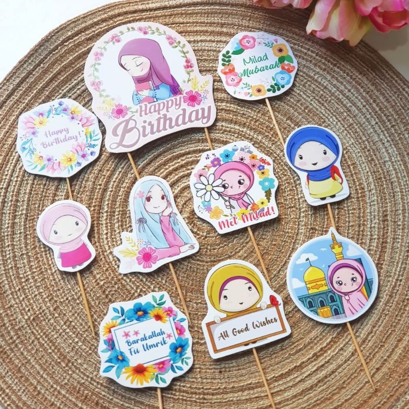 Jual Hijaber Hijab Islamic Girl Barakallah Fii Umrik Birthday Cake ...