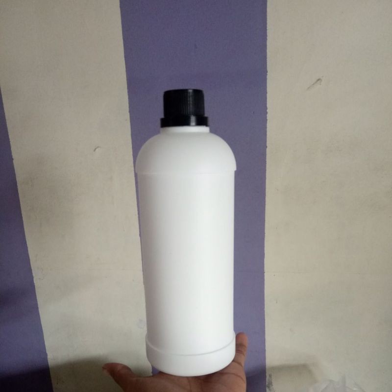 Jual Botol putih HDPE 1000ml tutup hitam Segel tahan soven dan bahan kimia | Shopee Indonesia