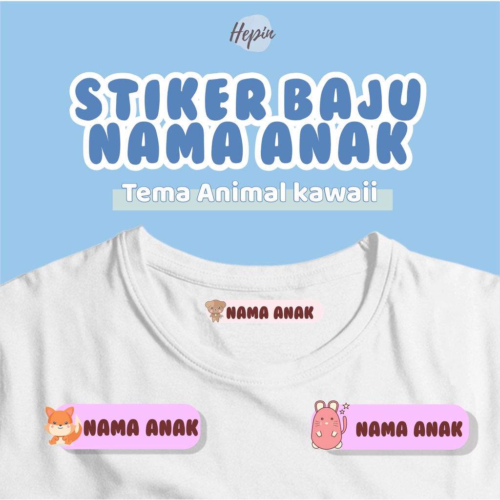 Jual (30-40pcs)Stiker sablon Kain murah/ Label Baju Nama Anak tema ...