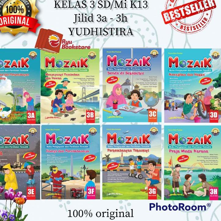 Jual Buku MOZAIK Tematik Kelas 3 SD/Mi K13 Jilid 3a - 3h Yudhistira . | Shopee Indonesia