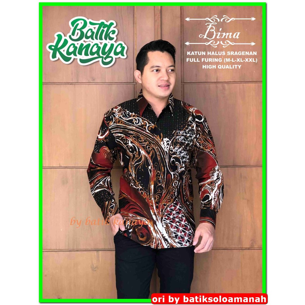 Jual ATASAN KEMEJA BAJU BATIK SOLO PRIA LENGAN PANJANG FULL FURING ...