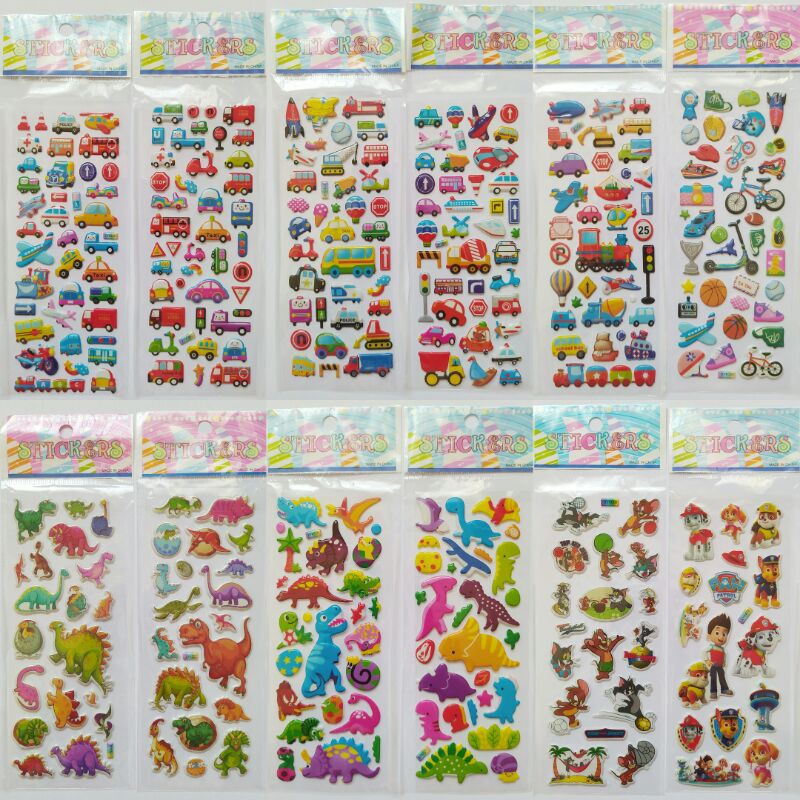 Jual Stiker Lucu Mainan Gambar Tempel Anak Sticker 3D Timbul | Shopee ...