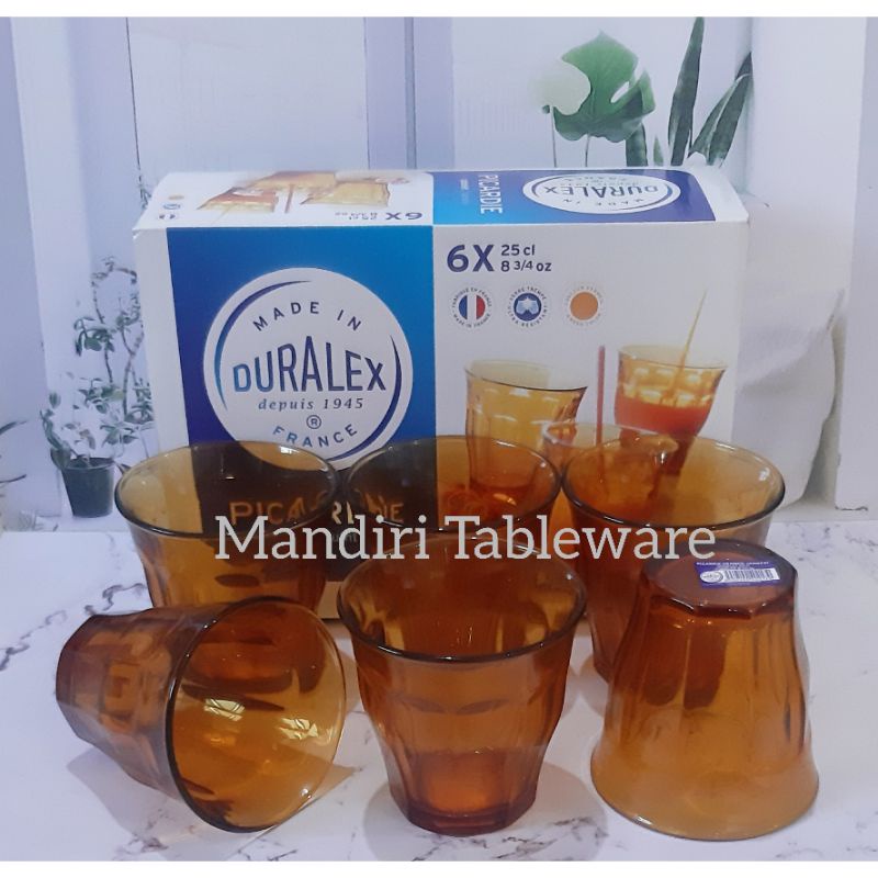 Jual Gelas Duralex 250 ml | Picardie Tumbler Amber | Gelas Kopi | Gelas Teh | Isi: 6 pcs ...