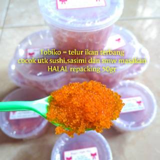 Jual Tobiko roe telur ikan caviar flying fish tobiko orange hitam hijau wasabi halal sashimi ...