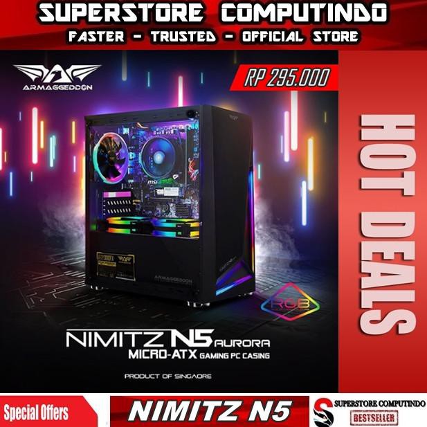 Jual Armaggeddon Nimitz N5 Aurora Micro ATX - Hitam | Shopee Indonesia