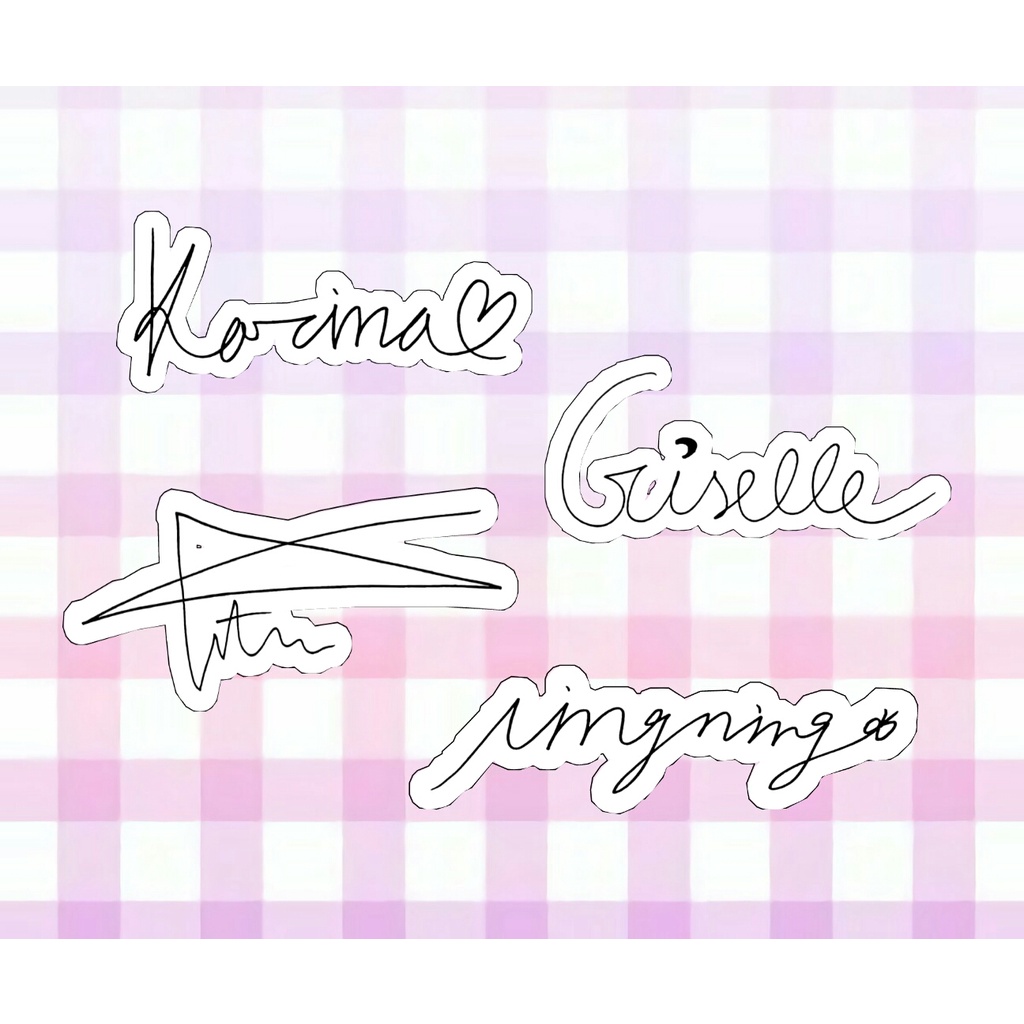 Jual Sticker Transparan Aespa Signature Sign Tanda Tangan TTD | Shopee ...