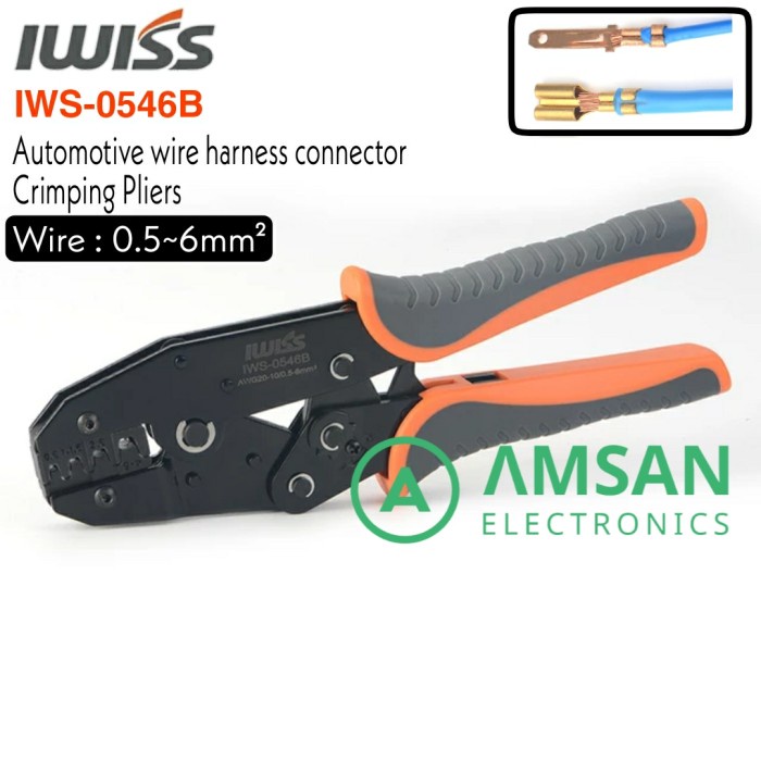 Jual IWISS IWS-0546B Tang Crimping Otomotif AWG20-10 0.5-6mm Terminal Pegas | Shopee Indonesia