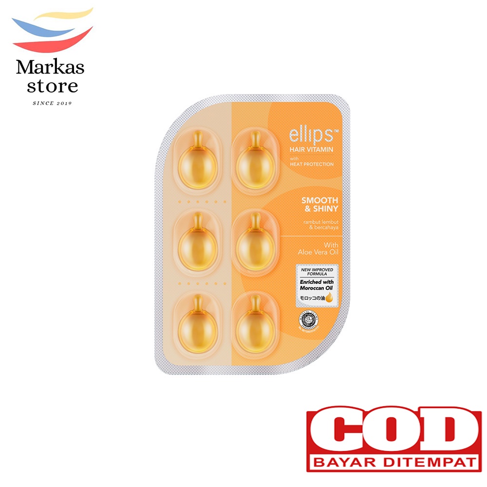 Jual Ellips Hair Vitamin Moroccan Oil Smooth & Shiny Blister 6 Butir ...