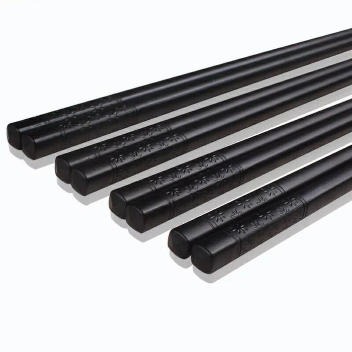 Jual Sumpit Alloy Warna Hitam Dengan Ukiran Bunga (27cm) (1 Pasang ...