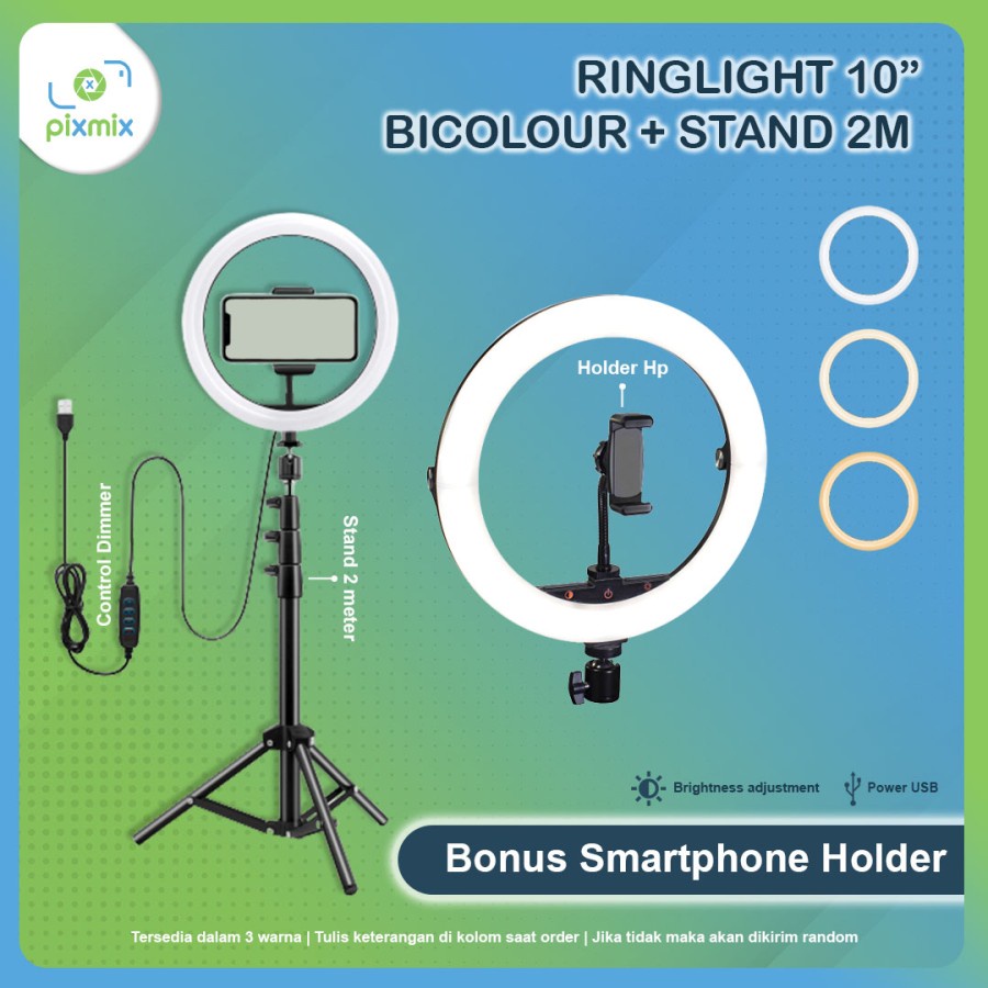 Jual RingLight 26 Paket Stand 2M Streaming Selfie Vlogging Studio Foto | Shopee Indonesia