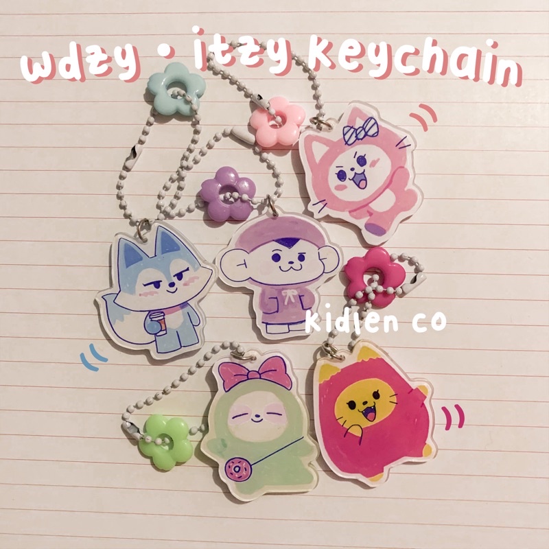 Jual keychain itzy ♡ wdzy line friends keyring key ring key chain ganci ...