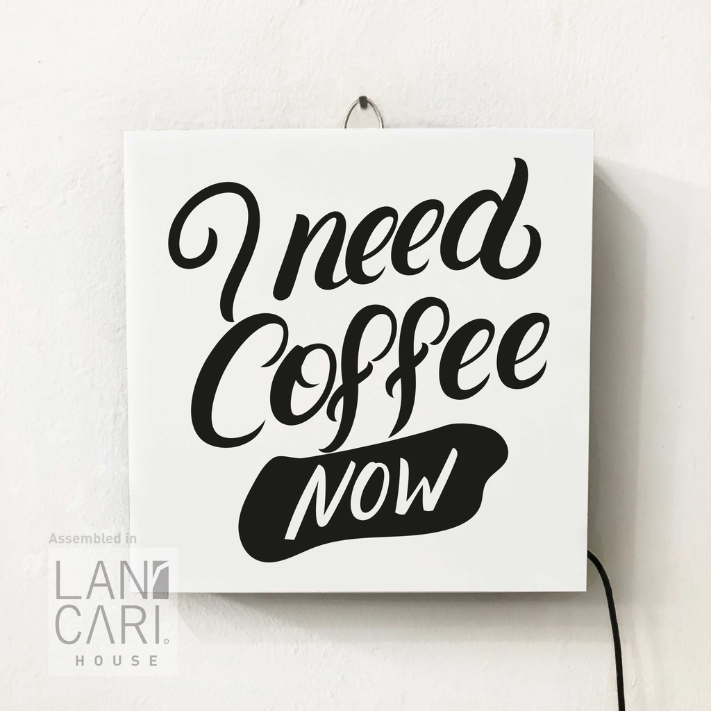 Jual Neon Box LightBox I Need Coffee Now Coffee Shop Dinding Display ...