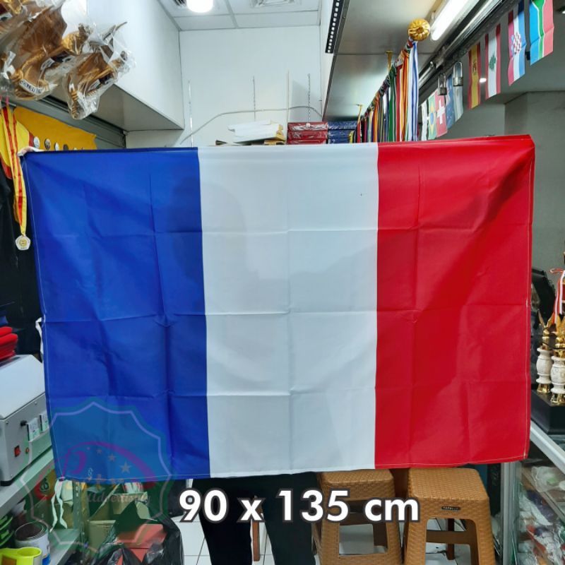 Jual Bendera Negara Francis 90 x 135 cm Bahan vales | Shopee Indonesia
