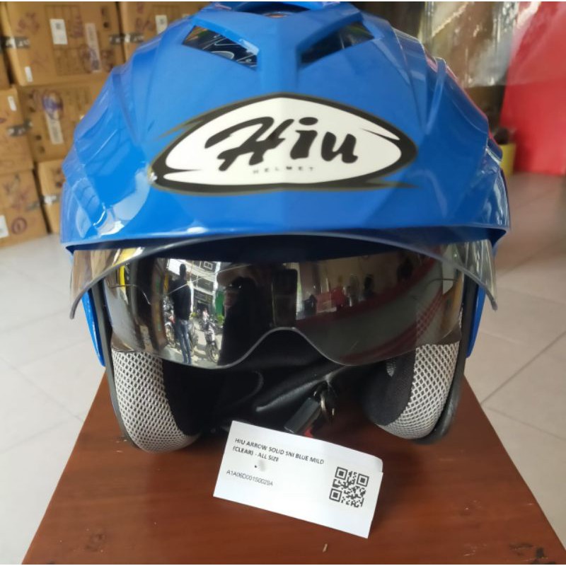 Jual Helm Hiu Arrow Halfface Double Visor BLUE MILD Indonesia|Shopee ...