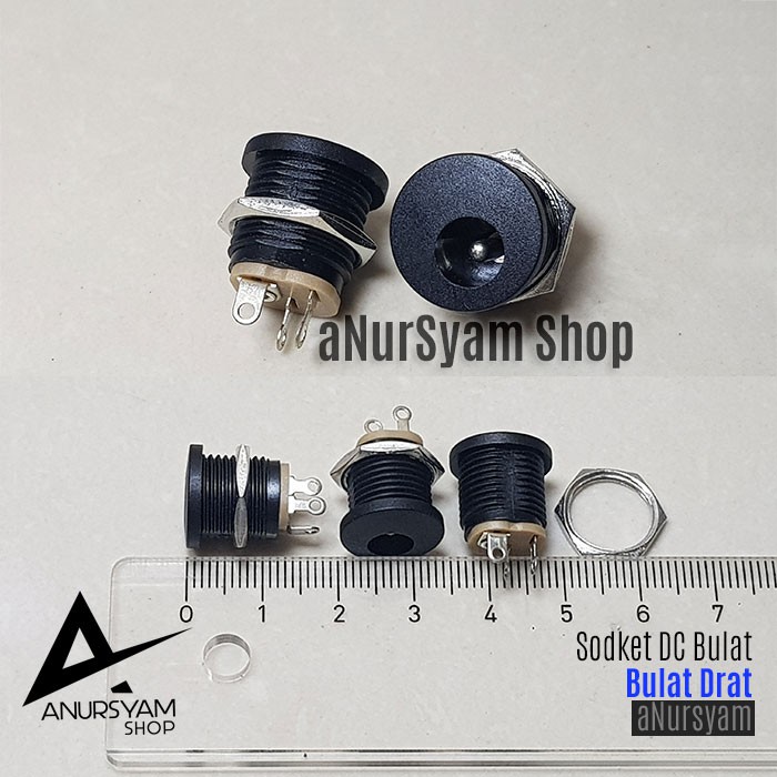 Jual Soket DC Soket Adaptor Bulat Drat Mur / Soket DC Adapter | Shopee ...
