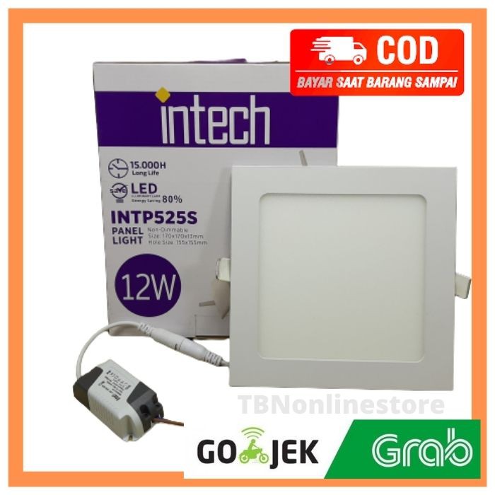 Jual Intech Downlight LED Inbow / Panel LED Inbow INTP525R Lampu Kotak ...