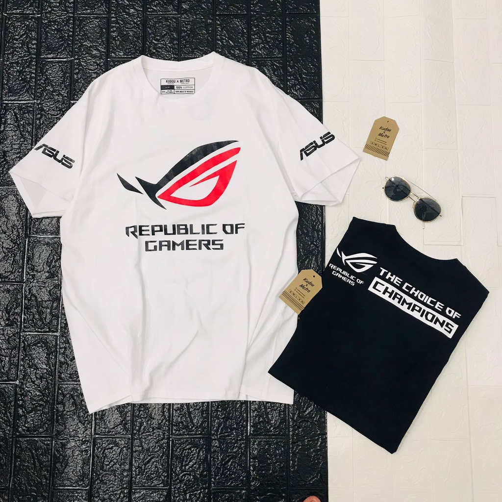 Jual KAOS GAMING ASUS ROG REPUBLIC OF GAMERS CHAMPIONS WHITE Indonesia ...