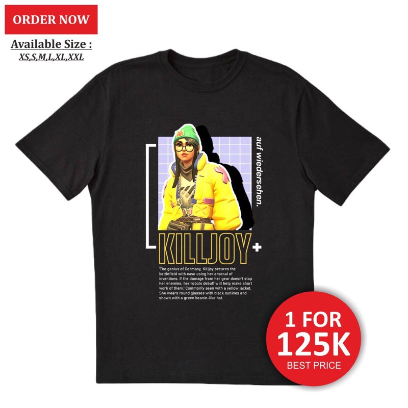 Jual Kaos Baju Game Valorant Agent Killjoy / Kaos Game / Kaos Custom ...