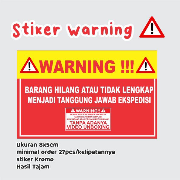 Jual STIKER WARNING?/ WAJIB UNBOXING/ | Shopee Indonesia