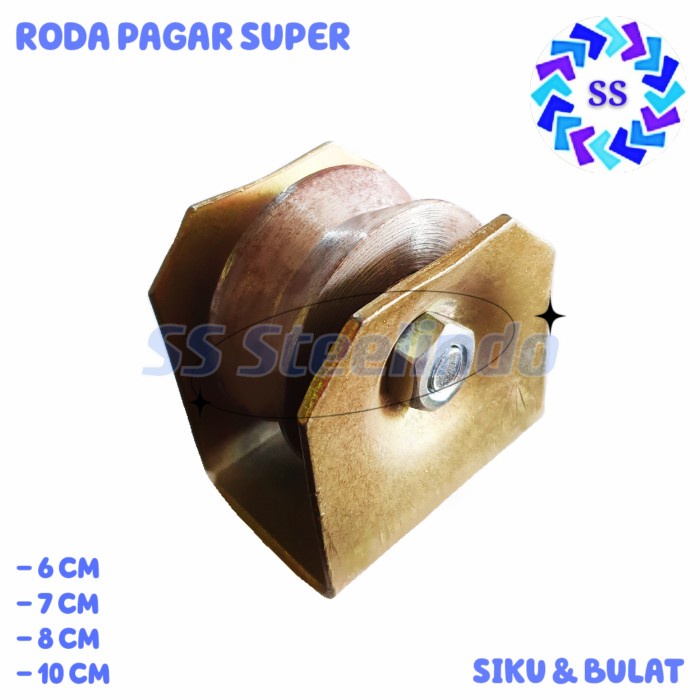 Jual RODA PAGAR BESI DORONG SUPER SIKU - BULAT (6CM 7CM 8CM 10CM ...