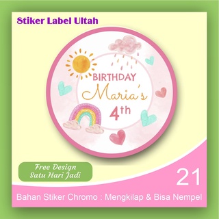 Jual Stiker Label Ultah Ulang Tahun Birthday Hari Kelahiran Anak Custom ...