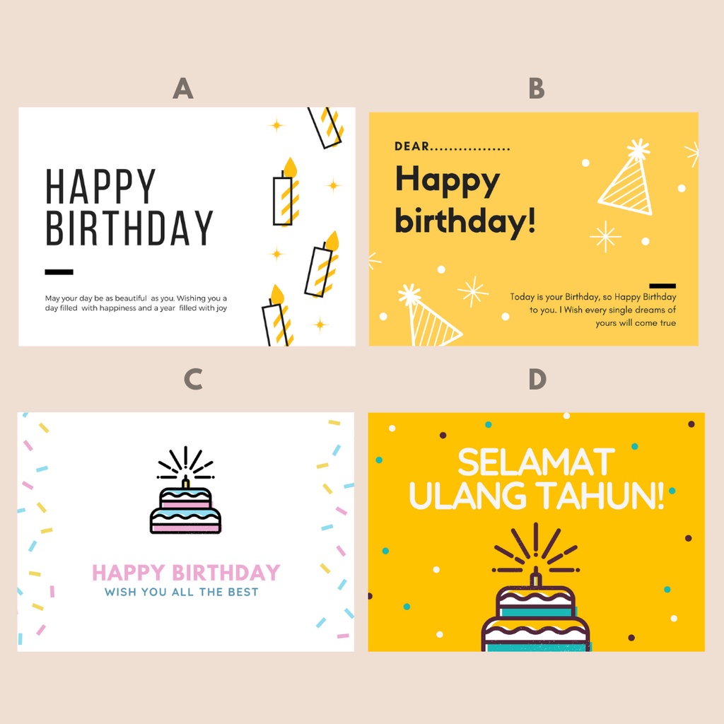Jual Kartu Ucapan Greeting Card Ulang Tahun Ultah | Shopee Indonesia