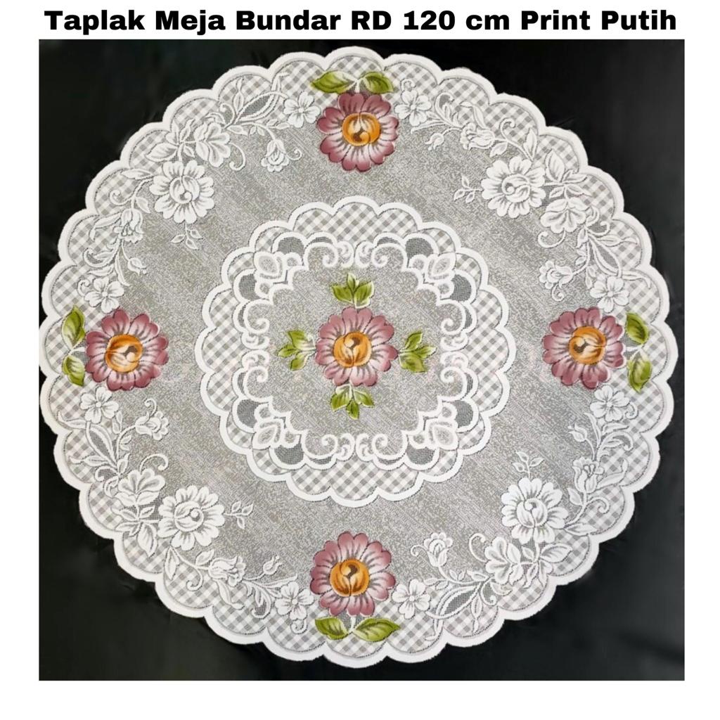 Jual Taplak Meja Tamu Bundar RD 120 cm Bahan kain Polyester Warna Print ...