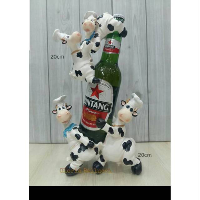 Jual Patung pajangan sapi botol cow tempat botol saos kecap beer ...